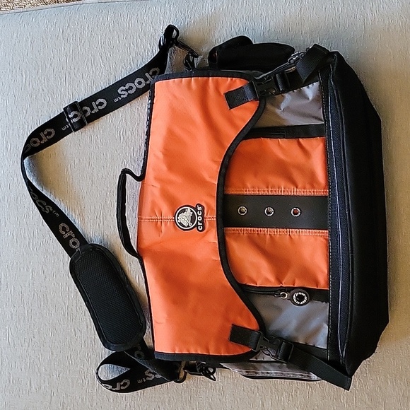 CROCS | Bags | Crocs Backpack Laptop Shoulder Bag Orange Black Exterior ...